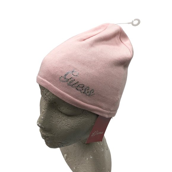 Guess | Accessories | Guess Beanie Rhinestone Logo Hat Size Nwt | Poshmark